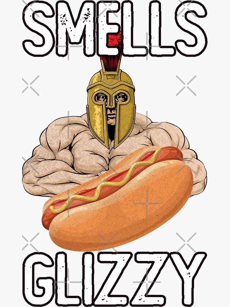 "Glizzy Gladiator Hot Dog" Sticker for Sale by Rawsky | Redbubble