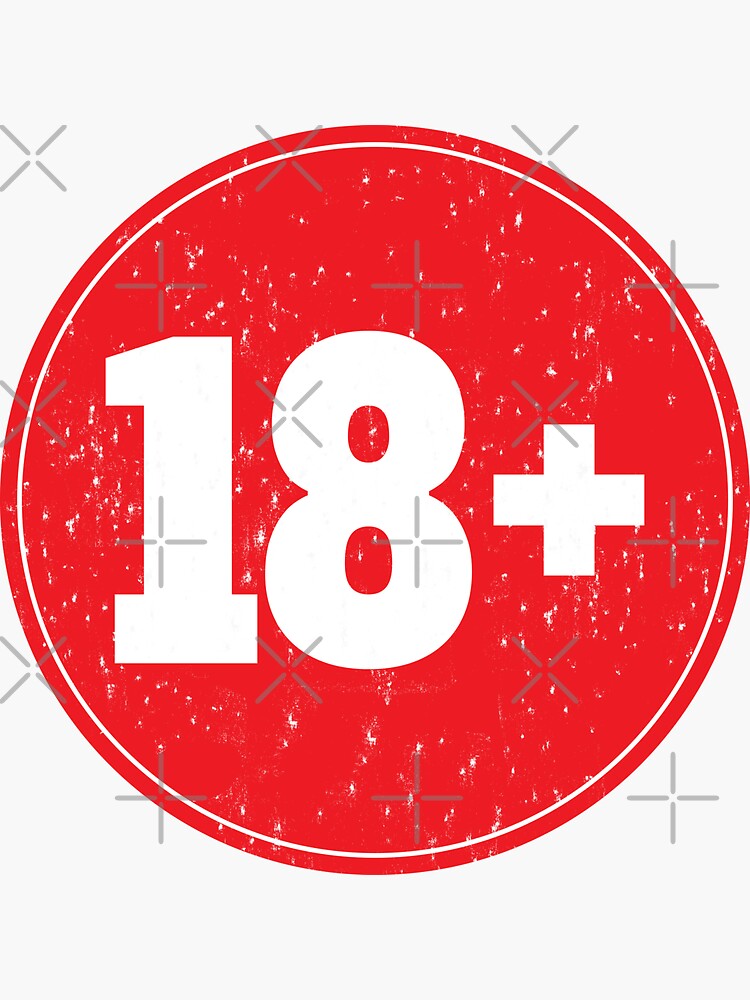"18 Age Warning Red Stamp " Sticker for Sale by DoggoTankardoff | Redbubble