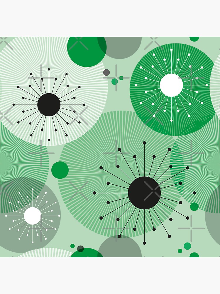 "Vintage 50s Atomic style pattern - GREEN" Sticker for Sale by ...