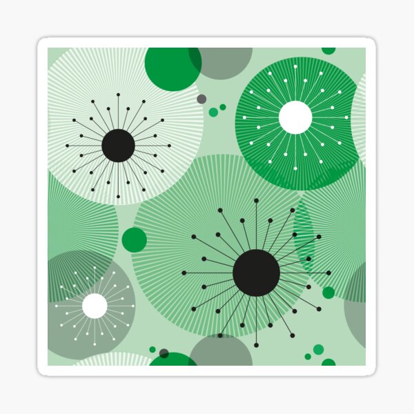"Vintage 50s Atomic style pattern - GREEN" Sticker for Sale by ...