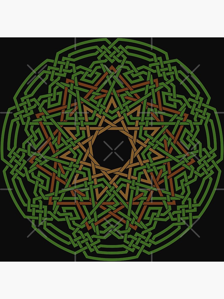 Póster «Hendecagram floral a todo color, símbolo sagrado de geometría y ...