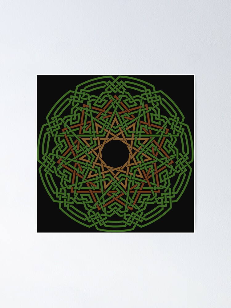 Póster «Hendecagram floral a todo color, símbolo sagrado de geometría y ...