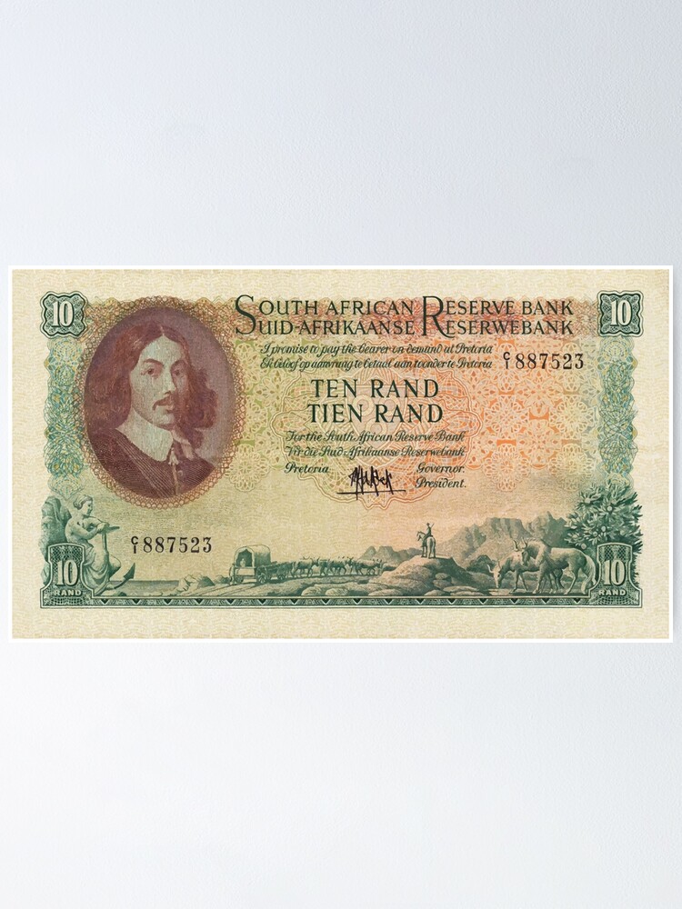 "Old South African Ten Rand Note" Poster for Sale by arendbotha | Redbubble