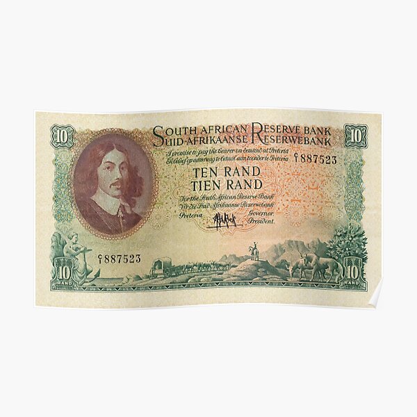 "Old South African Ten Rand Note" Poster for Sale by arendbotha | Redbubble