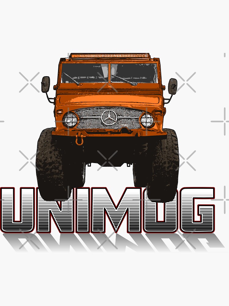 "UNIMOG retro orange" Sticker for Sale by Groenendijk | Redbubble