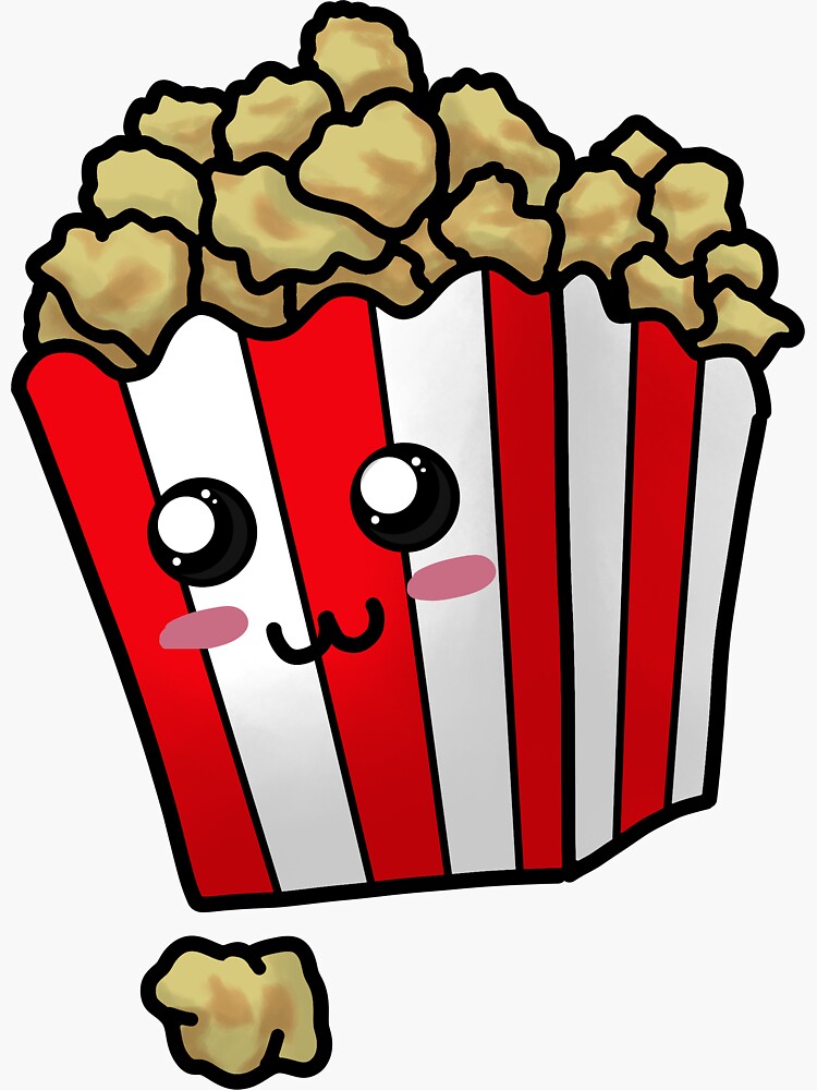 "Cute popcorn " Sticker by JellaDelta | Redbubble