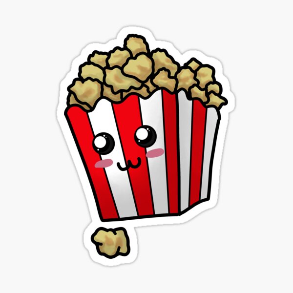 "Cute popcorn " Sticker by JellaDelta | Redbubble