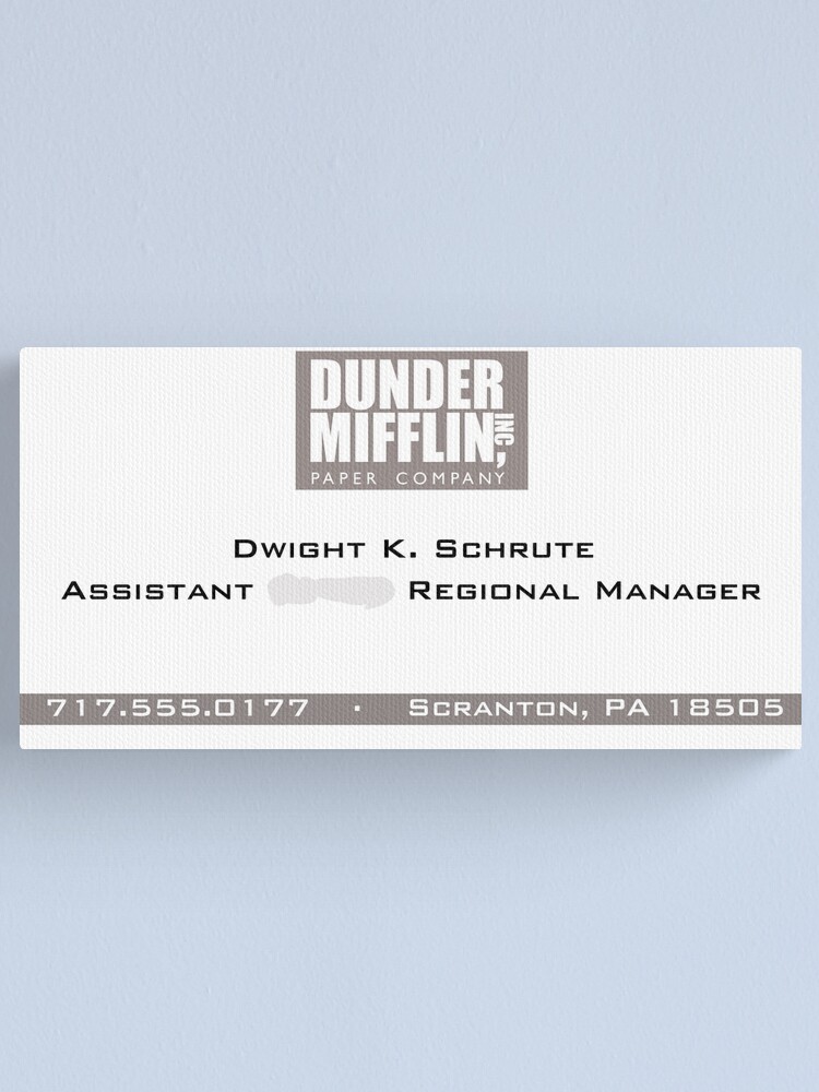 "Dwight Schrute Business Card" Canvas Print for Sale by ruthykaye ...