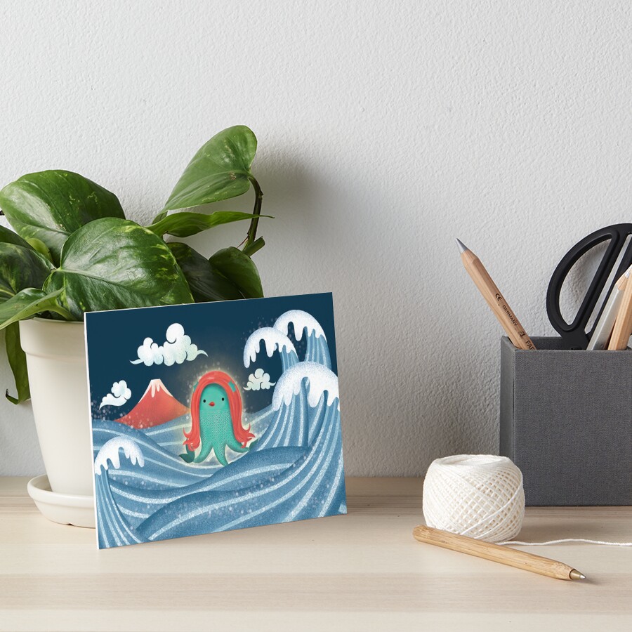 アマビエ Amabie Yokai To Protect You Art Board Print By Sisidea Redbubble