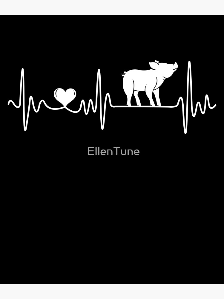 "Heartbeat Pig Farmer Farmer ECG Pigs Gift" Poster for Sale by ...