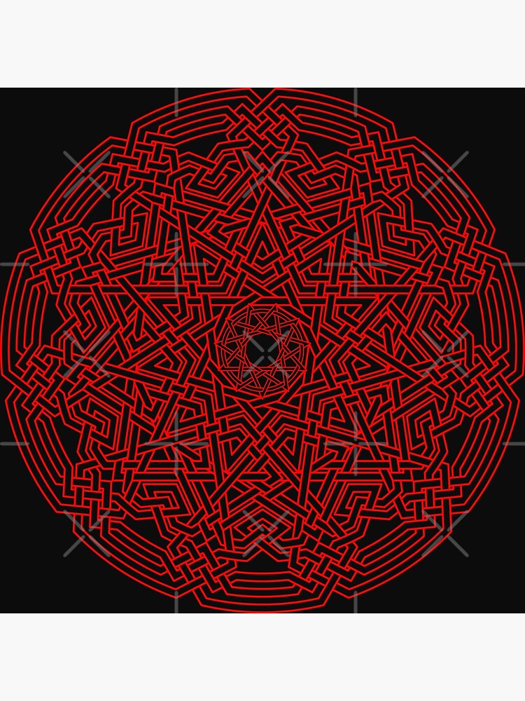 Lámina artística «Hendecagram floral de color rojo, símbolo sagrado de ...