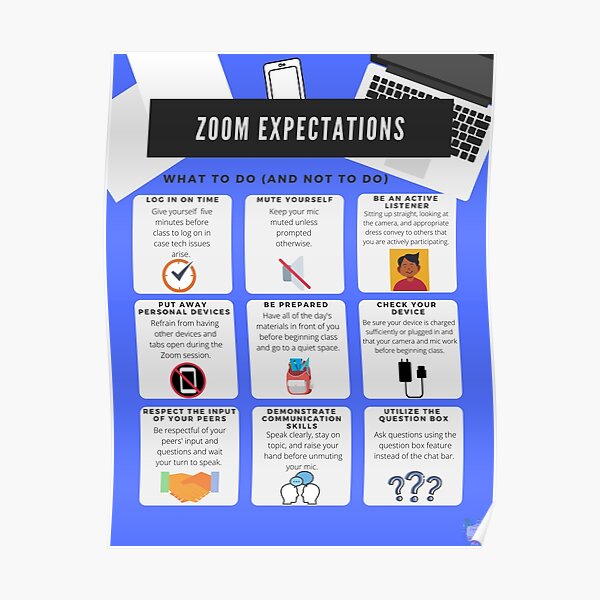 "Zoom Expectations" Poster for Sale by craftyteacher92 | Redbubble