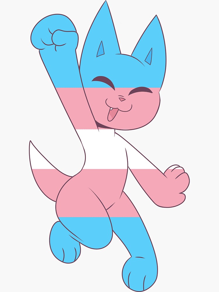 "Trans pride flag cat Sticker" Sticker for Sale by FluffRave | Redbubble