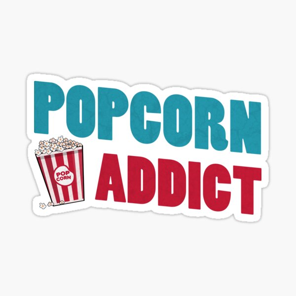 "Popcorn addict" Sticker for Sale by Madhoun-Shop | Redbubble