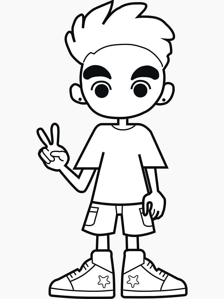 "peace-sign chibi" Sticker by michol | Redbubble
