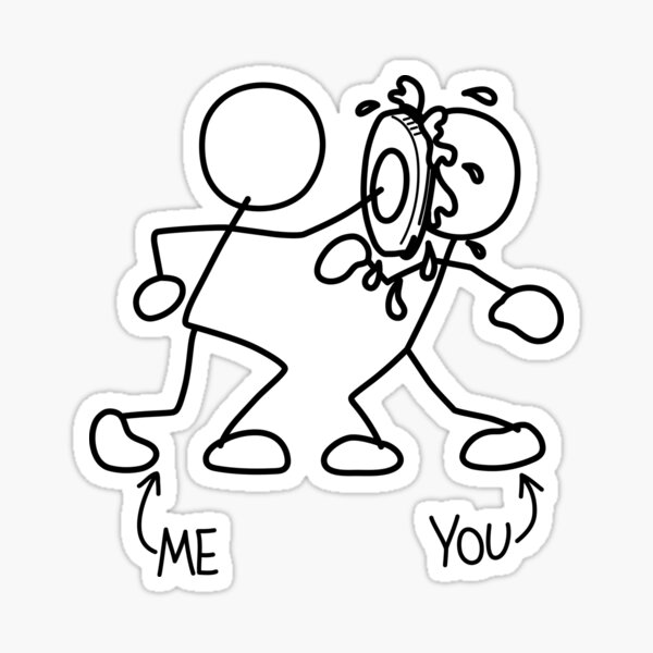 "Stick People Pie in the Face" Sticker for Sale by bjcoving | Redbubble