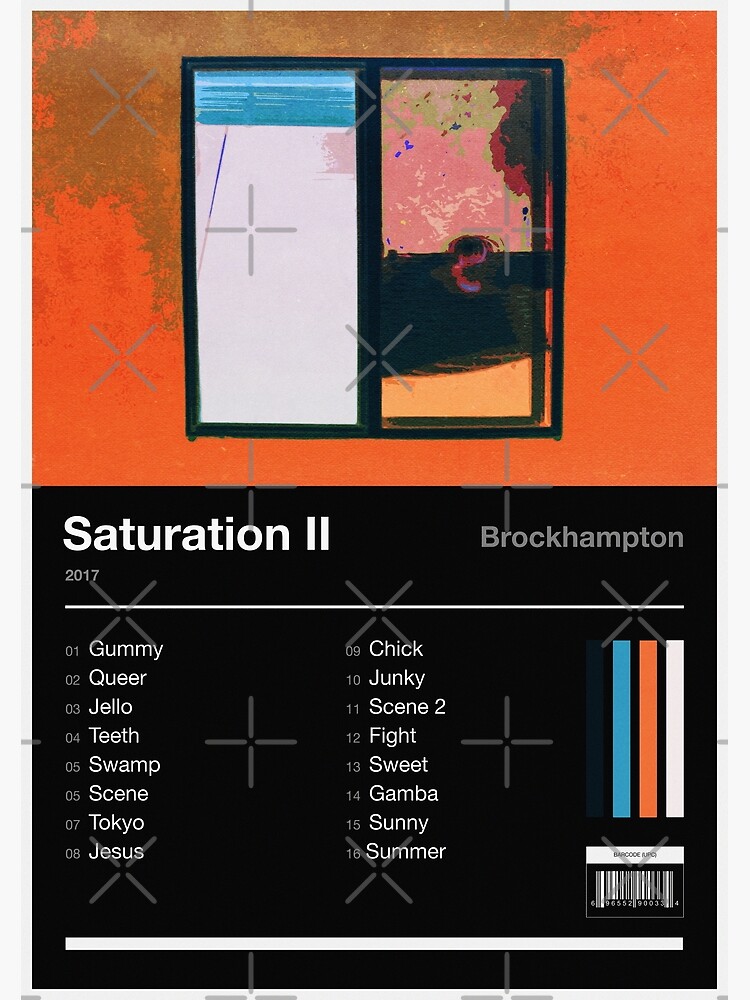"Saturation II Tracklist (Inverted)" Poster for Sale by TOURETTESBOYLOL ...