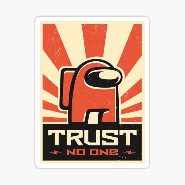 Red Impostor Trust No One Among Us Stickers | Redbubble