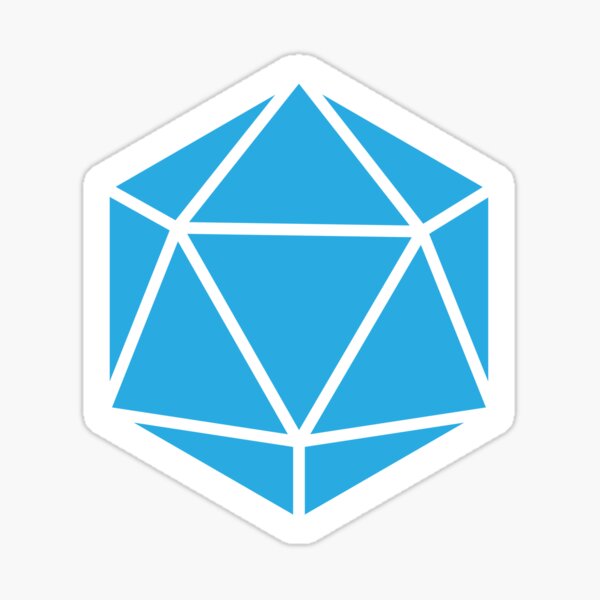"Blue d20 White Outline" Sticker by erennert20 | Redbubble