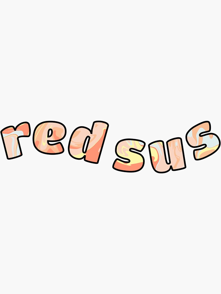 "Red Sus Marbled" Sticker for Sale by letteringolivia | Redbubble