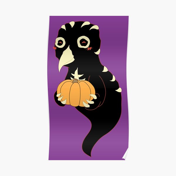 "Cute Pigeon Ghost Demon" Poster for Sale by LilacLynx | Redbubble