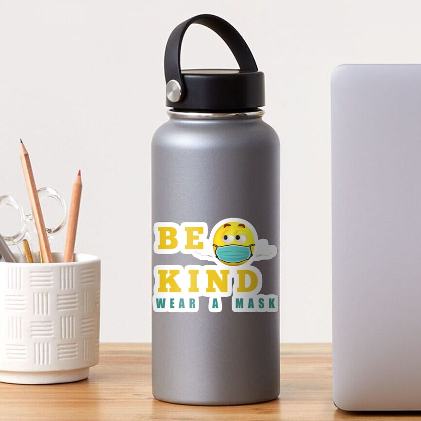 "Be Kind Emojicon Emoji Face Mask Design" Sticker by Mindsofcreation ...