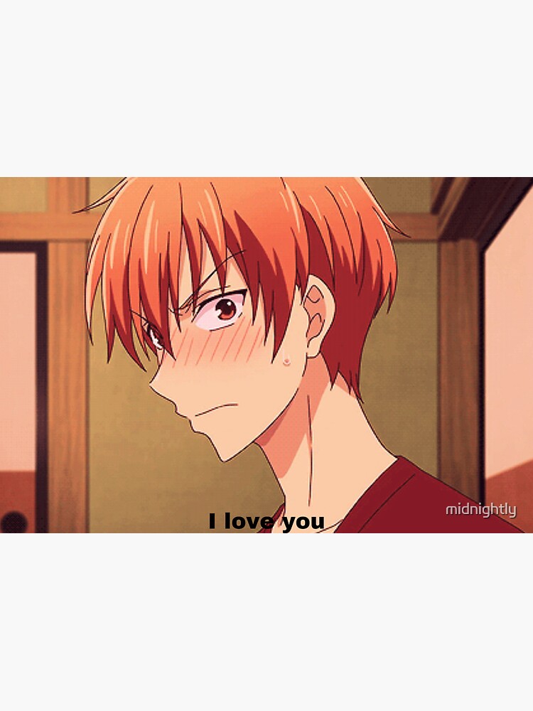 "Kyo Soma blushing" Sticker by midnightly | Redbubble
