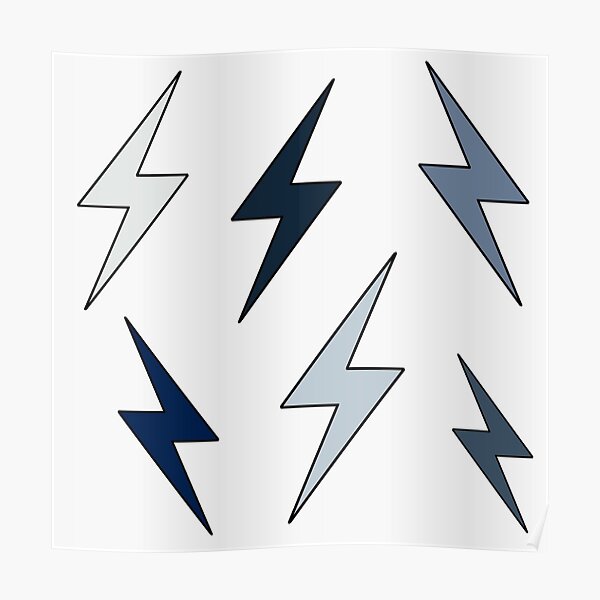 "Navy Blue Aesthetic Lightning Bolts" Poster for Sale by AryehStudio ...