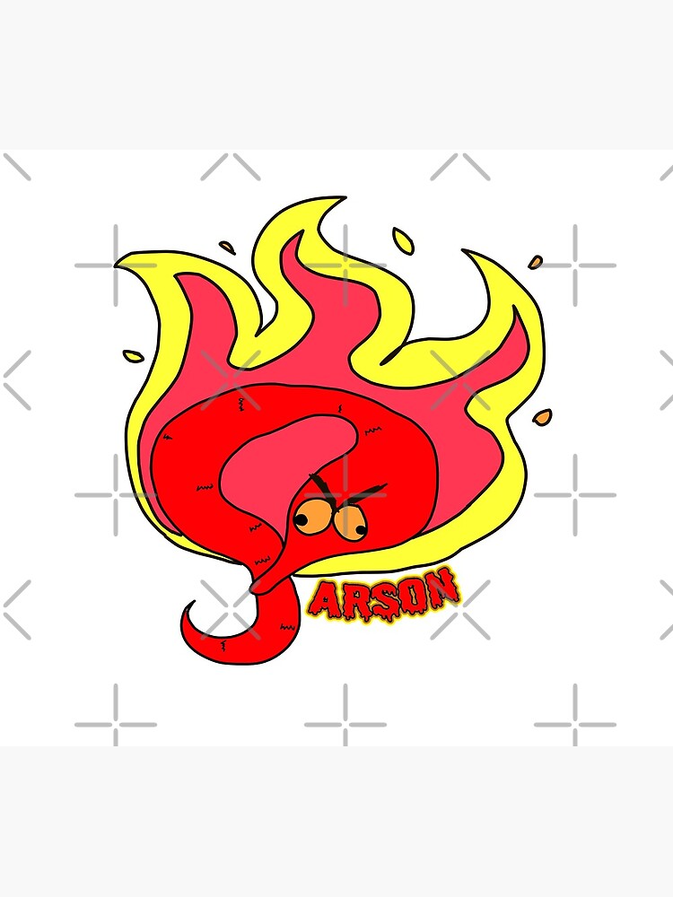 "Arson Red Worm on a string funny meme" Metal Print for Sale by ...