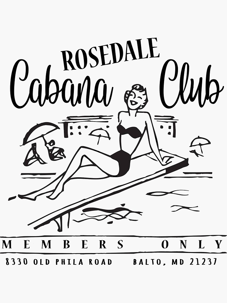 "Rosedale Cabana Club Baltimore Maryland" Sticker for Sale by ...