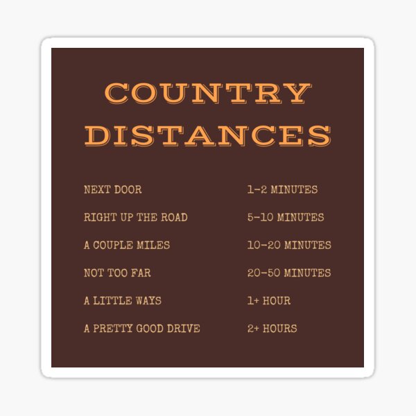 "Country Distances Conversions" Sticker by AnnieDesignCo | Redbubble