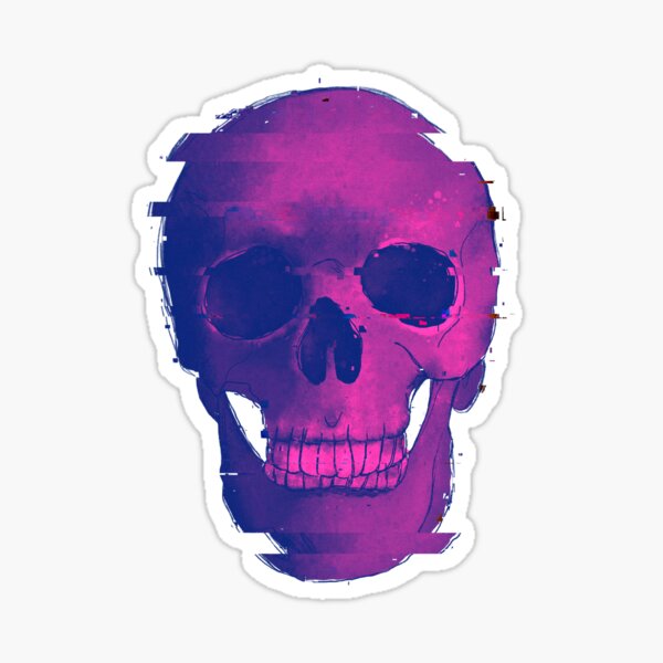 "Cyberpunk Skull with Glitch Effect" Sticker for Sale by KimVanG ...