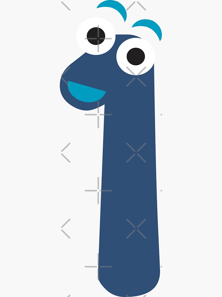 "cartoon number 1" Sticker for Sale by kimtangdesign | Redbubble