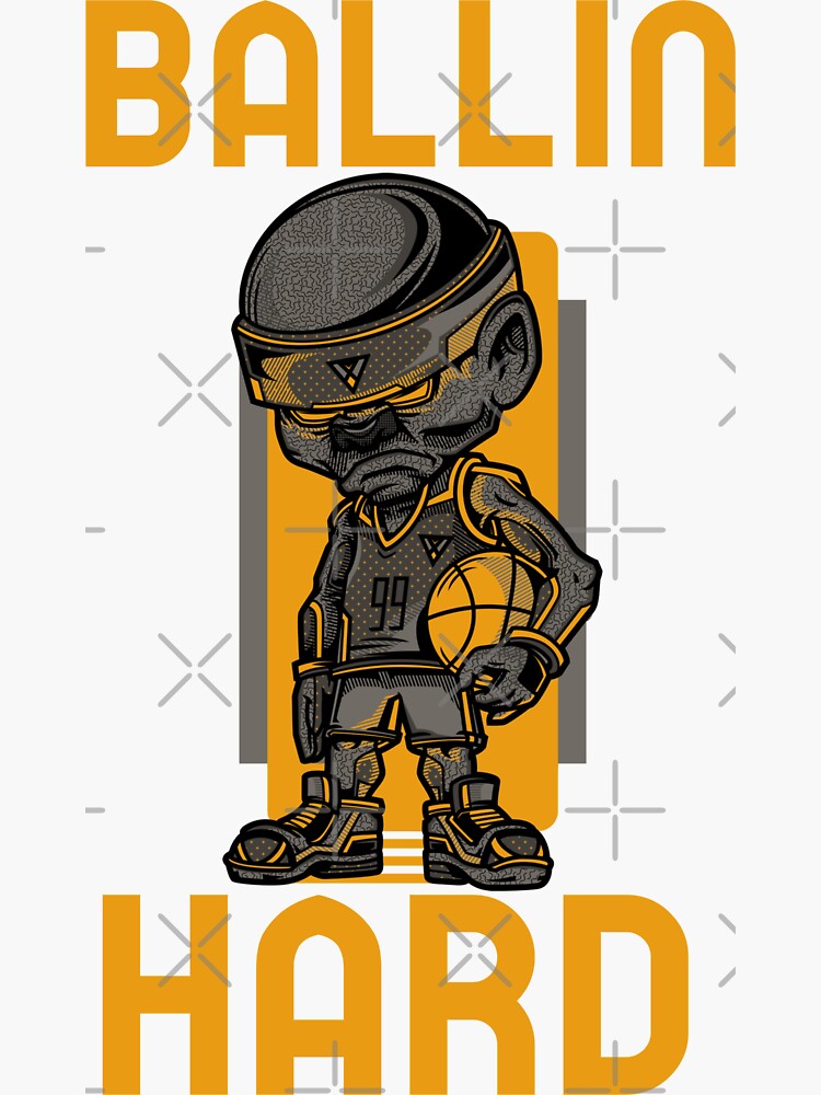 "Basketball Vintage- Ballin hard" Sticker for Sale by developseeker ...