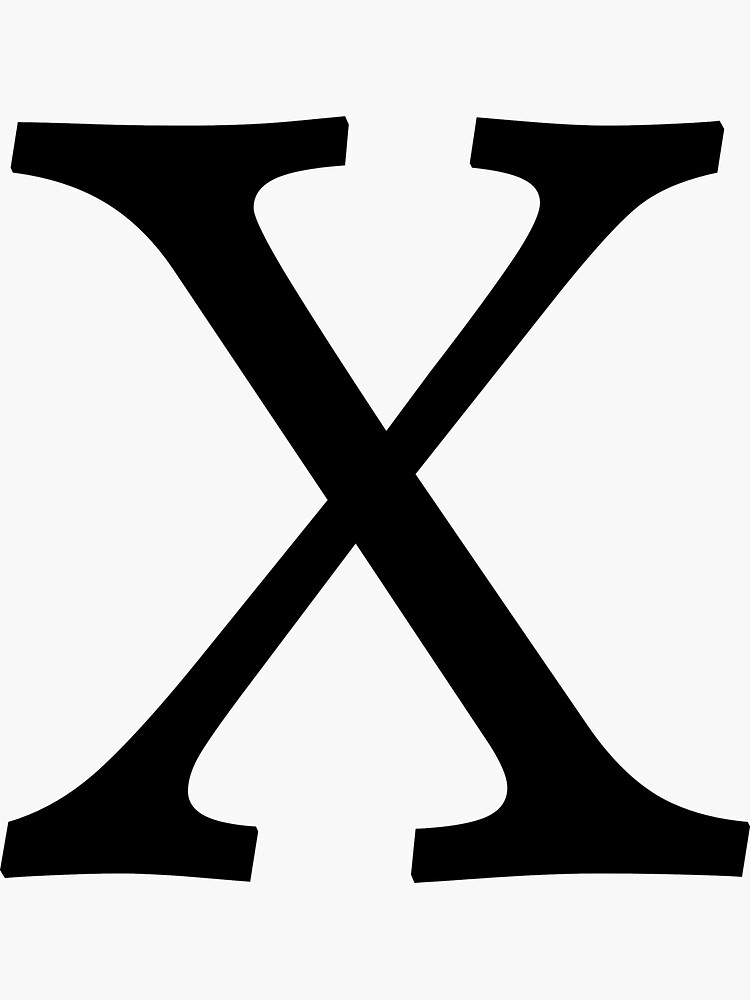 ""X'' initial " Sticker by Alphaheads | Redbubble