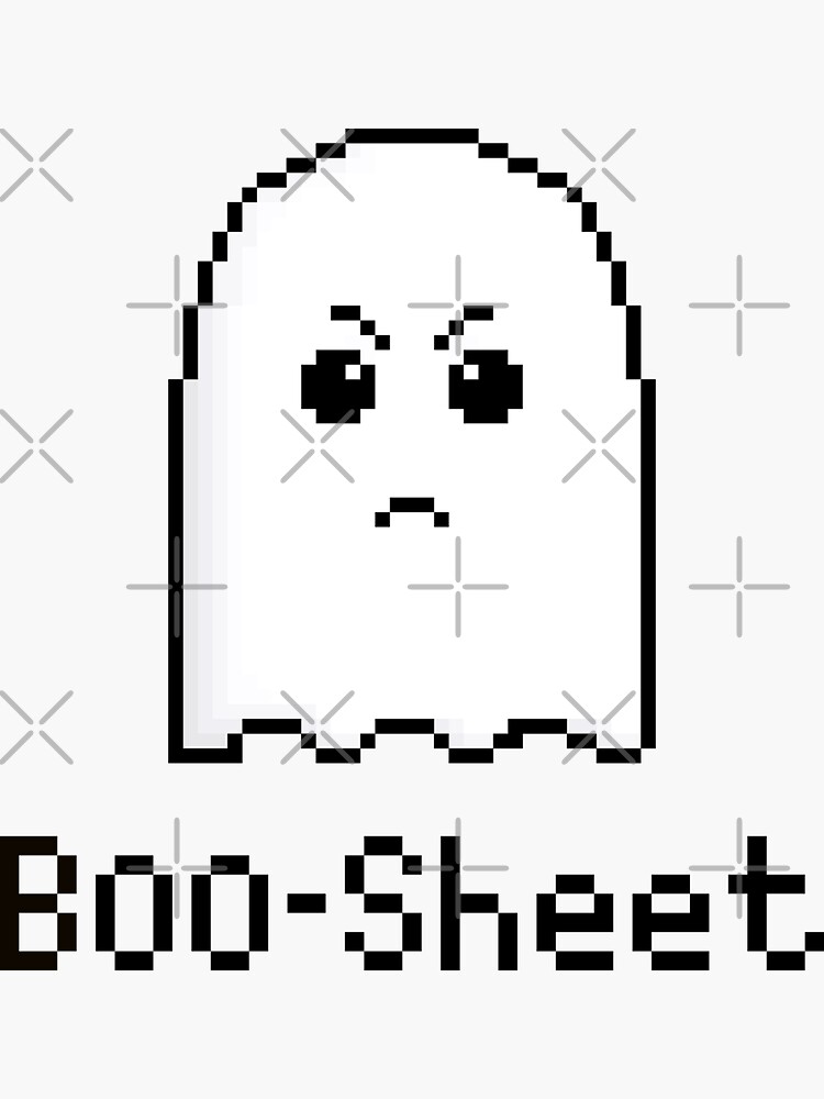 "Boo-Sheet 8bit Ghost" Sticker for Sale by M-A-L | Redbubble