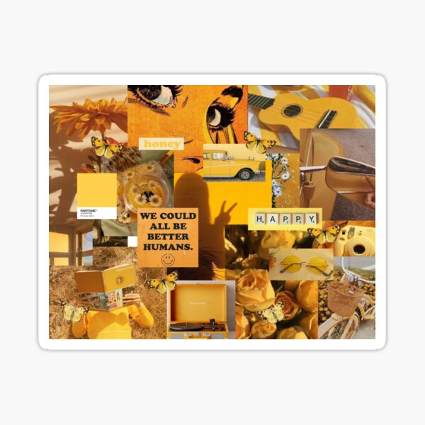 "YELLOW girl aesthetic" Sticker for Sale by juliasantos5 | Redbubble