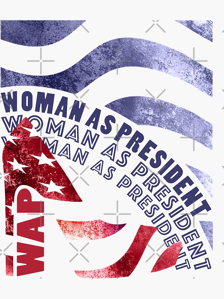 "Woman as President Red US Flag Pump High Heel Blue Stripes" Sticker ...