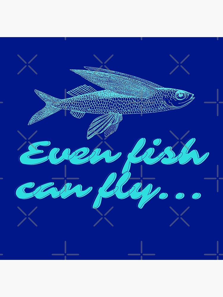"Even Fish can Fly (Navy)" Poster for Sale by AcquaDolce | Redbubble