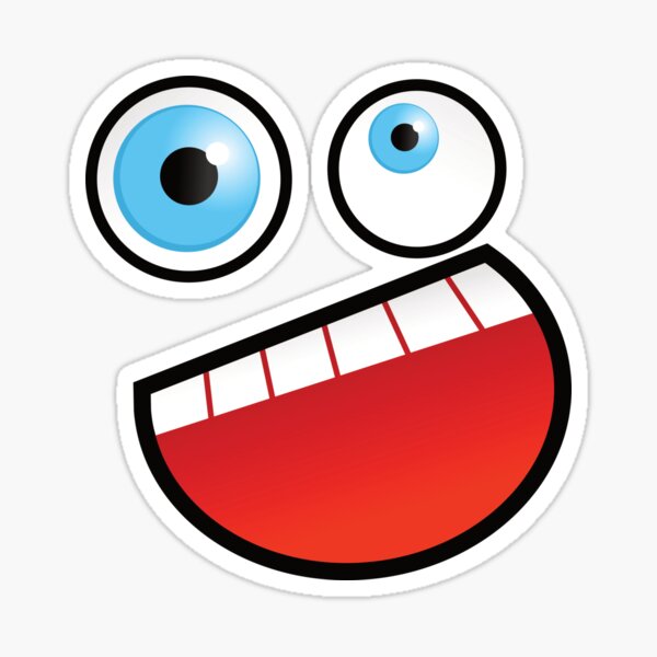 "Copy of funny cartoon face" Sticker for Sale by adamartz | Redbubble