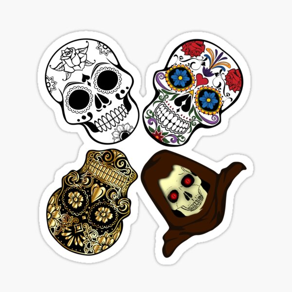"Colourful Skulls Sticker Pack" Sticker by symbollingo | Redbubble