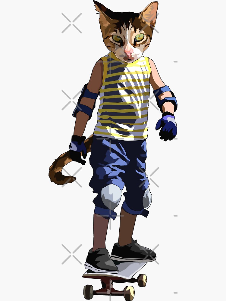 "Kool Kat" Sticker by ScabBrain | Redbubble