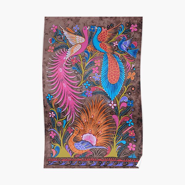 "Amate BIRD bark painting" Poster for Sale by T-Mex | Redbubble