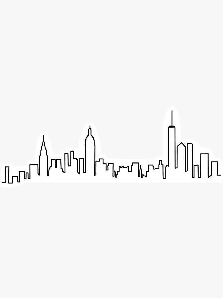 "nyc outline" Sticker by diyamathur | Redbubble