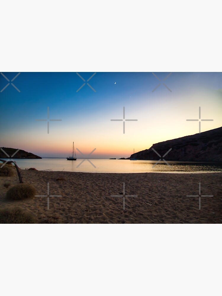 "Dusk in Andros island, Cyclades, Greece" Sticker by ntinoslagos ...