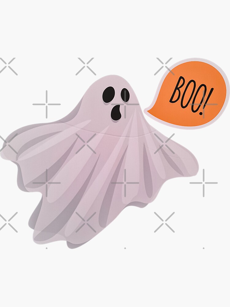 "Cute Kawaii Halloween Boo Little Funny Ghost" Sticker for Sale by ...