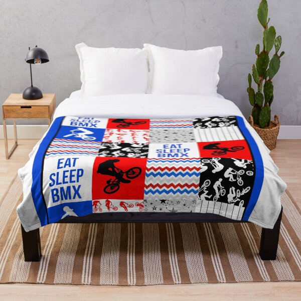 "BMX Eat Sleep Gift for BMX Lovers" Throw Blanket for Sale by lhk12345 ...