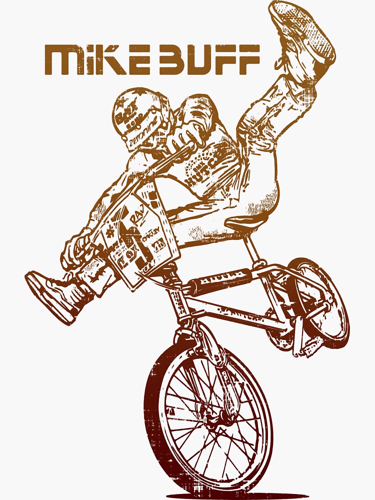 "Mike Buff BMX" Sticker for Sale by AloudPeanut | Redbubble