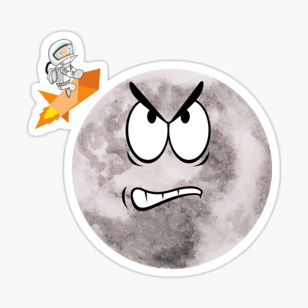 "moon angry on astronaut" Sticker for Sale by SarmadKhan | Redbubble