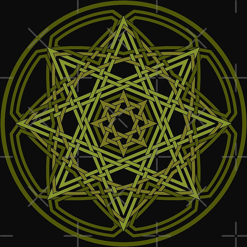 "Gold Color Floral Octagram Sacred Symbol Of Geometry and Celtic Star ...